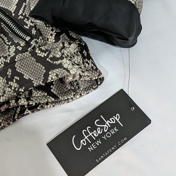 CoffeeShop | Jackets & Coats | Nwt Coffee Shop Python Faux Leather Moto ...